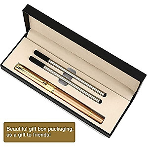 1314 Free Engraving pen Personalized custom pens Roller Ballpen, rose gold Ballpoint pen, Ball pen, Medium Refill Pen Black Ink, Custom Gifts for Men, Women, Classy Gift Box (rose gold Style 1)