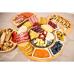 Blueberry USA Charcuterie Boards Set: Bamboo Cheese Board and Knife Set, Gifts for Women, Housewarming Gifts, New Home Gifts, Unique Gifts for Her, Anniversary & Wedding Gifts for Couples