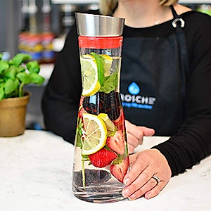 Grosche RIO Glass Water Pitcher and Drink Infuser 1000ml, 32 Oz.