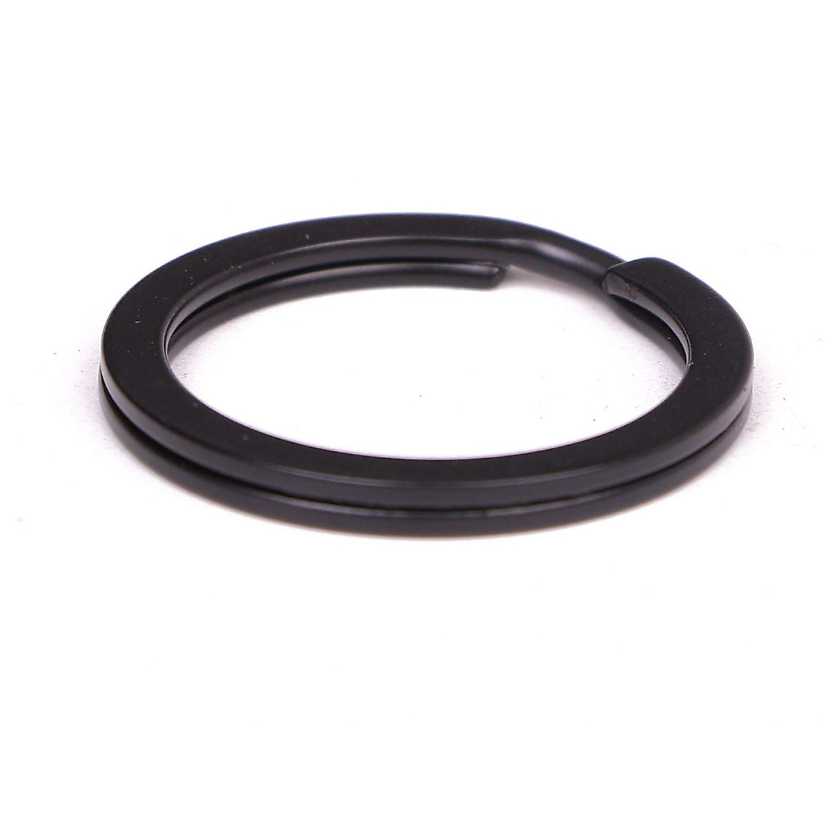 HeeYaa Flat Key Rings 10 Pieces 1 inches Flat Key Rings Metal Keychain Rings Split Keyrings Flat O Ring for Home Car Office Keys Attachment(Black)