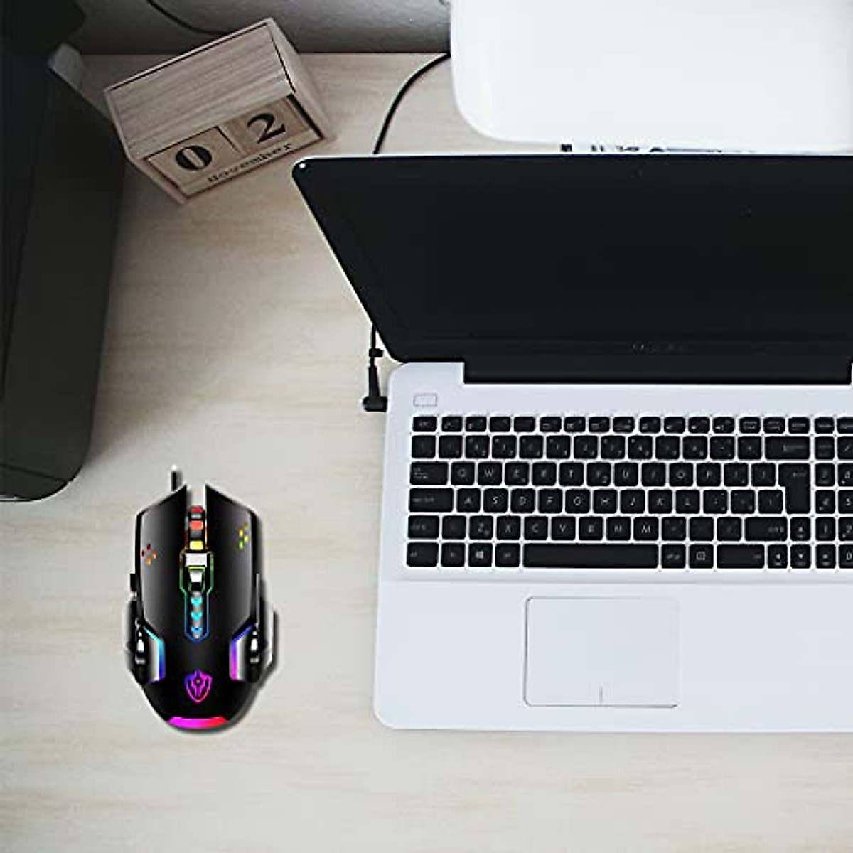 Lazy Pad,uvvy Ergonomic Design USB Wired Gaming Mouse Optical 2000dpi Computer Mice Wired Mouse Notebook for Home Office School