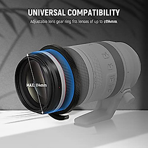 NEEWER Mini Follow Focus with A/B Stops, Lens Gear Ring, 15mm Rod & Rod Clamp for Cinema Camera, DSLR/Mirrorless Camera, Compatible with Lens Diameter Up to 114mm, PG001