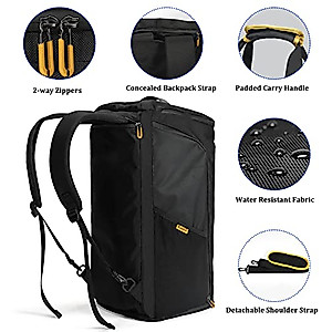 Gym Duffle Bag Backpack with Shoe Compartment &Wet Pocket, 50L Large Waterproof Sports Bags for Men Women, Travel Duffel Carry on Bag with USB Port,Blue