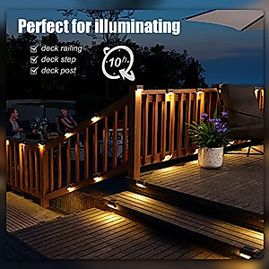 SOLPEX Solar Deck Lights Outdoor 16 Pack, Solar Step Lights Waterproof Led Solar lights for Outdoor Stairs, Step , Fence, Yard, Patio, and Pathway(Warm White)