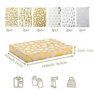 UNIQOOO 12Pcs Embossed Rose Gold Bridesmaid Proposal Boxes with lid, M 9.5x6.5x4 Inch, Foldable Holiday Gift Wrap Box for Lightweight Gifts, Christmas, Bridal Shower Wedding Gift Packaging