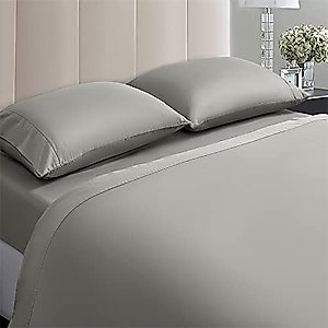 100% Egyptian Cotton Sheets King Size,1000 Thread Count Luxury Heavy Bed Sheets Set (Gray, King)