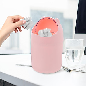 Garneck Desktop Trash Can Office Containers with Lids Computer Trash Can Desktop Garbage Can Slim Trash Can with Lid Wastebaskets Mini Trash Bin Plastic Trash Can for Table Swing Car