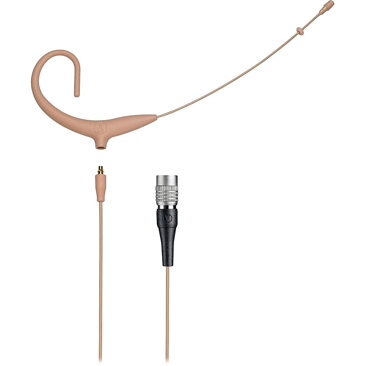 Audio Technica BP892xcW MicroSet - Omnidirectional Condenser Headworn Wireless Microphone 55" Detachable Cable Terminated with cW 4Pin Connector for Body Pack Transmitter -43 dB Sensitivity Beige
