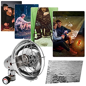 Lixada Portable Gas Heater Camping Heater Lightweight Camp Gas Heater with Blanket and 4 Clips Camping Warmer Heating Stove Outdoor