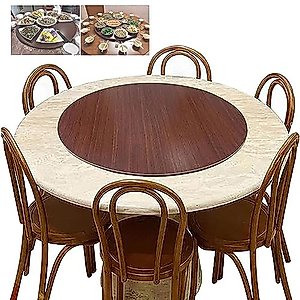 VERDDE 30in 40in 50in Wooden Lazy Susan Turntable Round Rotating Dining Table Serving Tray For Restaurants ，360 Degree Swivel，Heavy Duty，Rustic，oversized (Color : Burgundy, Size : 100 cm (40 in))