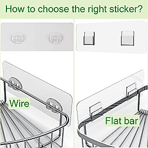 STARICH Adhesive for Shower Caddy, Adhesive Hooks for Shower, Adhesive Wall Mount, Self Adhesive Corner Shelf, Shower Caddy Adhesive Replacement Waterproof for Bathroom, Kitchen, Wire Hook 12 Pack