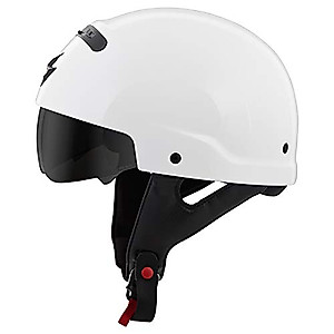 ScorpionEXO Covert Open Face Half Shell 3/4 Mode Motorcycle Helmet Dot Approved Solid Adult Unisex (Gloss White - Medium)