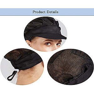 Nanxson 3pcs Unisex Chef Hat Elastic Kitchen Chef Hat Cooking Chef Cap Food Service Hair Net CF9061 (Black)