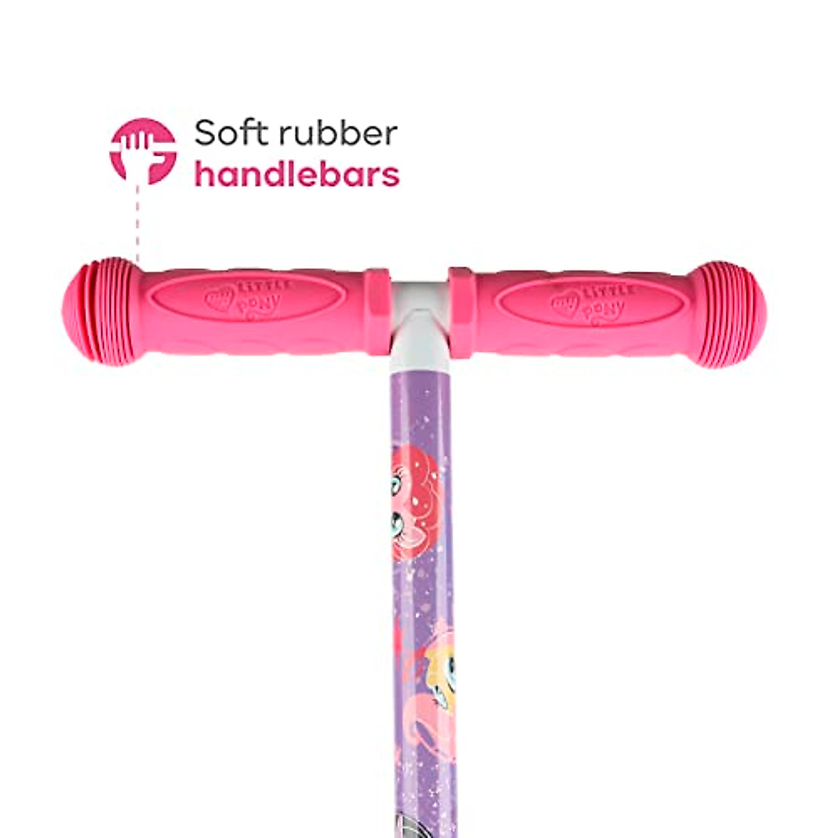 My Little Pony Self Balancing Kick Scooter with Light Up Wheels, Extra Wide Deck, 3 Wheel Platform, Foot Activated Brake, 75 lbs Limit, Kids & Toddlers Girls or Boys, for Ages 3 and Up