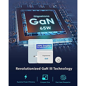 Gigastone 65W USB C Charger GaN Power Pro PPS Multiple Port Intelligent Power Allocation, Compact Foldable Plug Travel, Full Speed GaN Charger MacBook Air/Pro Dell XPS iPad iPhone 15/14 Galaxy S23