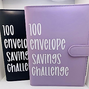 YiYLunneo 100 Envelope Challenge Binder,Easy & Fun Way to Save $5,050,Budget Binder Savings Challenge Book,Savings Challenges Budget Book Binder,Budget Planner Book for Budgeting (Color : Blue)