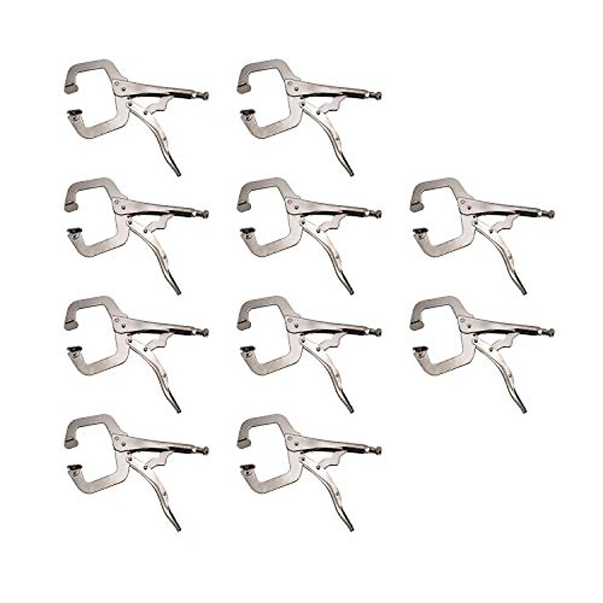 HFS (R) 11-Inch Swivel Pad Locking C-Clamp Locking Pliers (10 pcs)