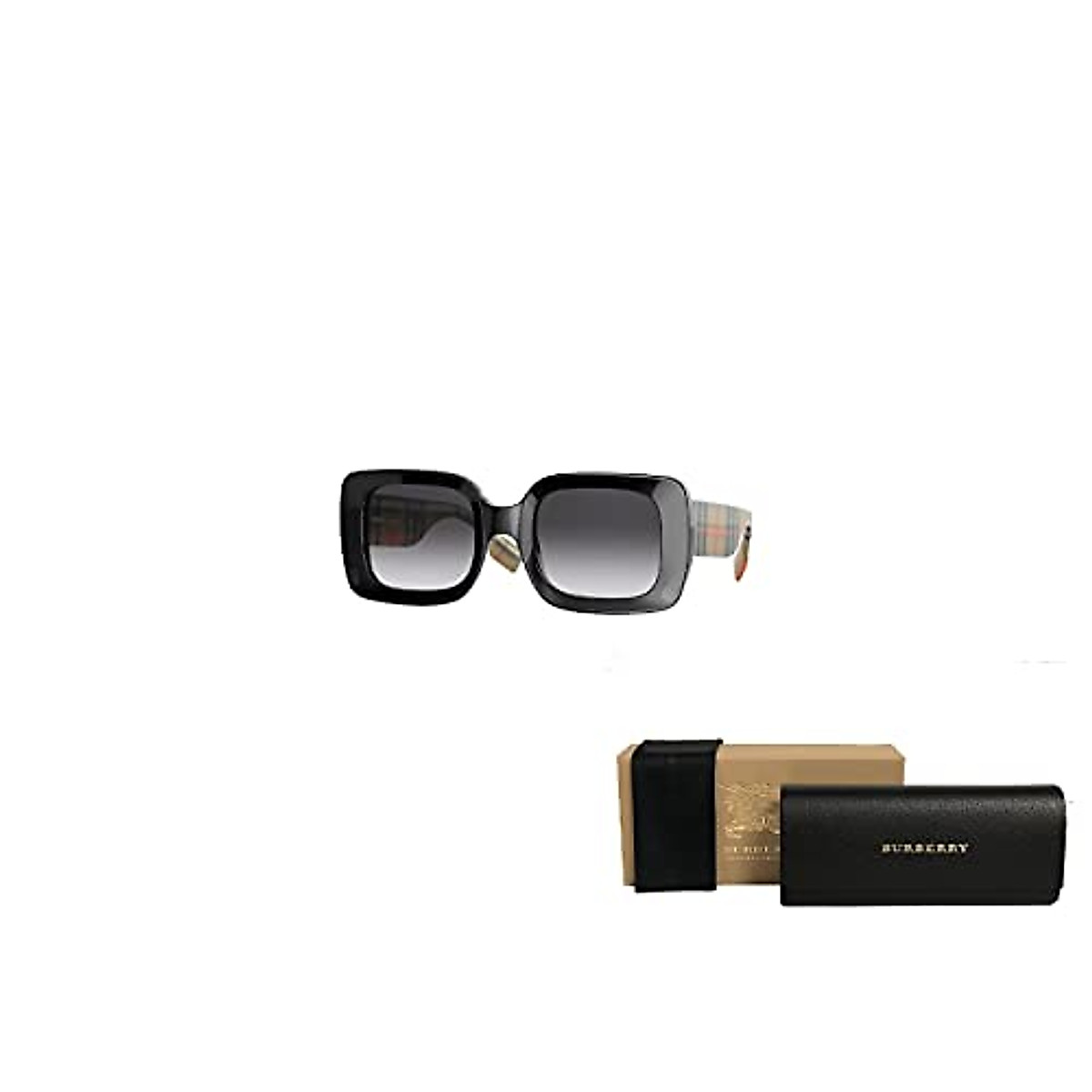 BE4327 37578G 51MM Black/Grey Gradient Square Sunglasses for Women + BUNDLE with Designer iWear Complimentary Care Kit