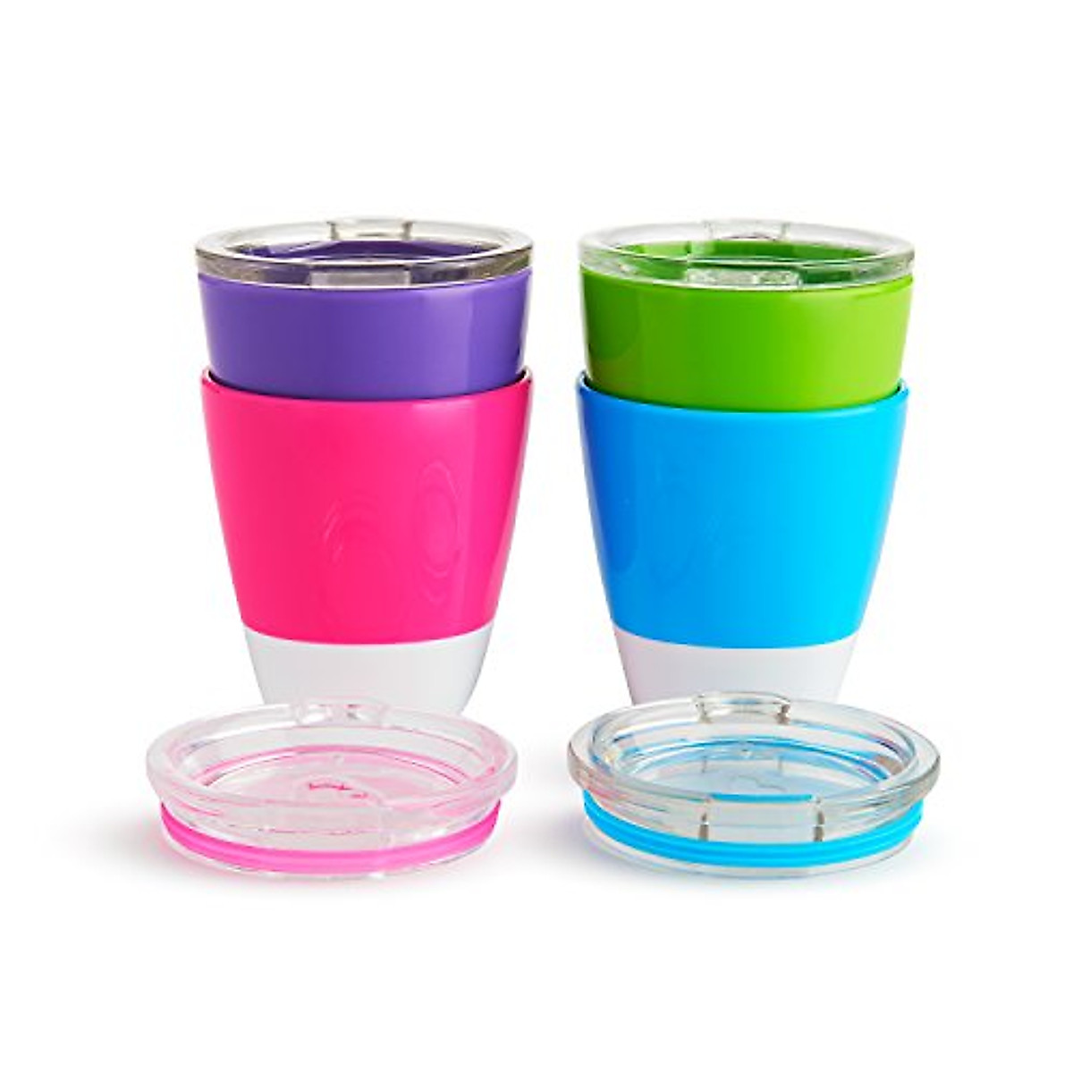 Munchkin® Splash™ Open Toddler Cups with Training Lids, 7 Ounce, Multicolored, 4 Pack