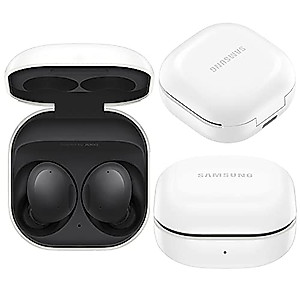 Samsung Galaxy Buds2 (ANC) Active Noise Cancelling, Wireless Bluetooth 5.2 Earbuds for iOS & Android, International Model - SM-R177 (Fast Wireless Charging Pad Bundle) (Graphite)