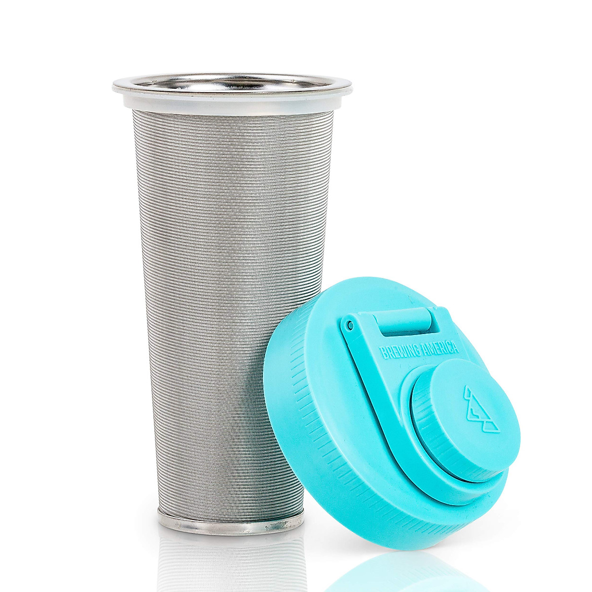 Wide Mouth Mason Jar Lids and 1 Quart Filter for Cold Brew Coffee - 4-pack American-made No-Leak Lids and Quality Stainless Steel Filter