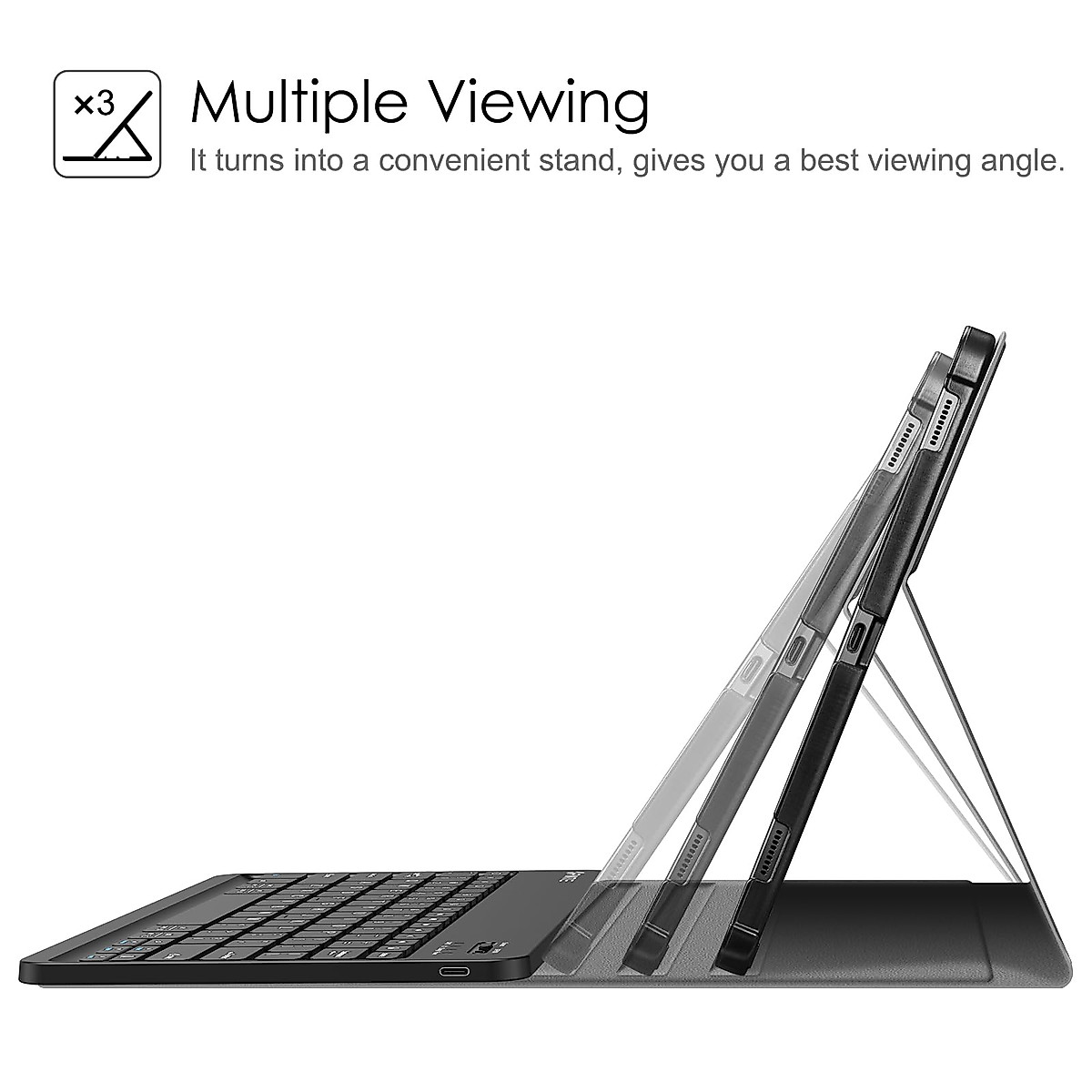 FINTIE Keyboard Case for Samsung Galaxy Tab S8 Plus 2022/S7 FE 2021/S7 Plus 2020 12.4 Inch with S Pen Holder, Slim Stand Cover Detachable Wireless Bluetooth Keyboard, Black