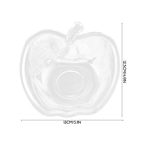 LUOZZY 2Pcs Glass Bowl Apple Shape Salad Glass Containers Food Serving Bowls Clear Dessert Fruit Bowls for Ice Cream Miso Soup Kitchen Supplies