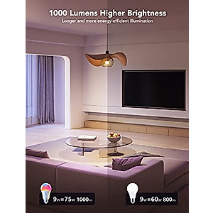 Govee Smart A19 LED Light Bulbs, 1000LM RGBWW Dimmable, Wi-Fi & Bluetooth Color Changing Light Bulbs, Works with Alexa & Google Assistant No Hub Required, 75W Equivalent Smart Bulbs, 2 Pack