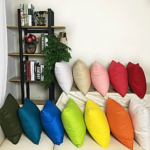 8-Pack 100% Cotton Comfortable Solid DIY Decorative Throw Pillow Case for Christmas Halloween Couch Sofa (4-Pack Black and 4-Pack White)