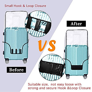 GigabitBest Suitcase Covers for Luggage – Clear PVC Suitcase Cover Protectors, Full-Thicken Transparent Waterproof Sleeve with Large Velcro for 19"-20" Wheeled Suitcases