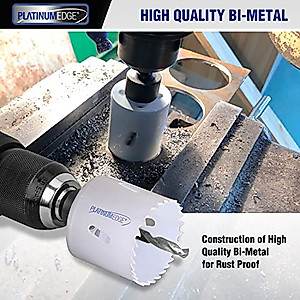 Hole Saw Kit, 17 Piece General Purpose 3/4" to 2-1/2" Set with Mandrels, Bi-Metal, Durable High Speed Steel (HSS). Fast Cut Clean, Smooth and Precise Holes Through PVC, Metal, Wood, Plastic, Drywall