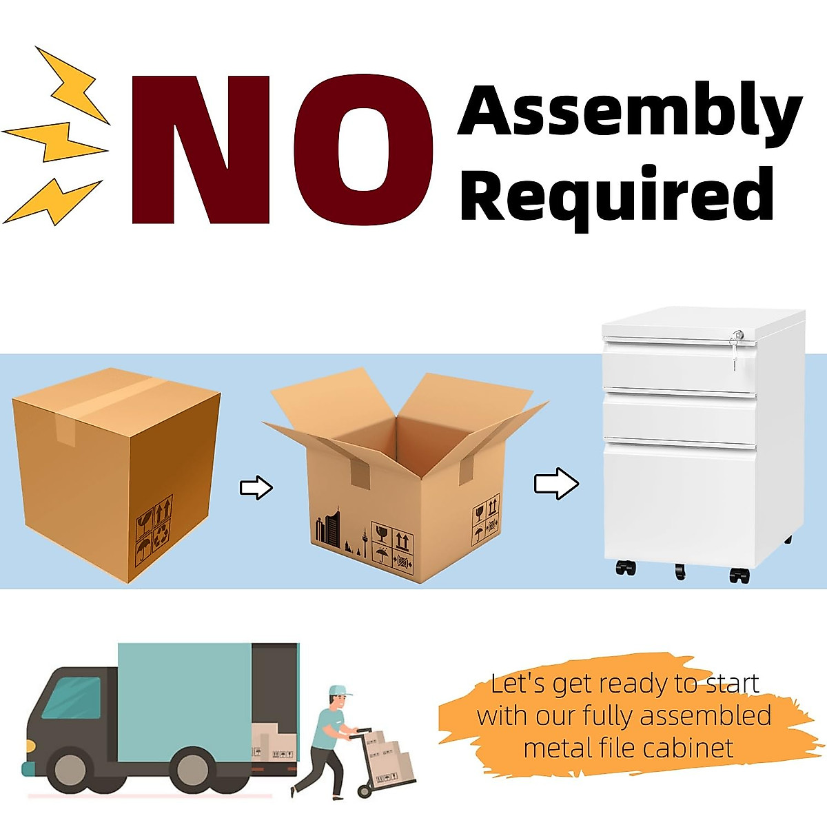 Approgreent Mobile File Cabinet for Home Office, Lockable 3 Drawer Filing Cabinet with Wheels for A4-Size/Letter-Size/Legal-Size, Fully Assembled Except Casters, White