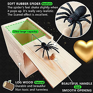 NA Spider Prank Big Box?Wooden Surprise Box?Handmade Fun Gag Gift & Practical Joke Toys