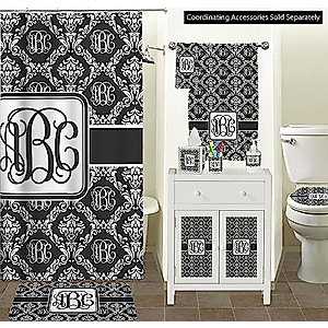 RNK Shops Monogrammed Damask Waste Basket - Single Sided (Black) (Personalized)