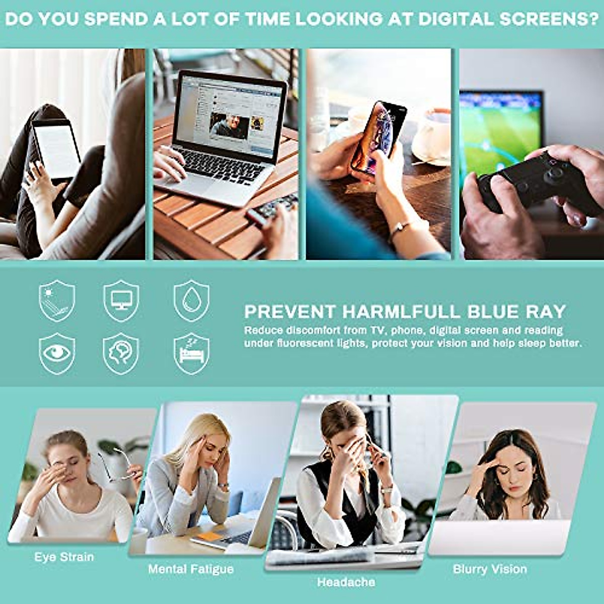 Gaoye Blue Light Blocking Glasses, Retro Round Eyewear Frame Anti Eyestrain Computer Glasses for Women Men - GY1688 (Tea Leopard/Transparent Lens)