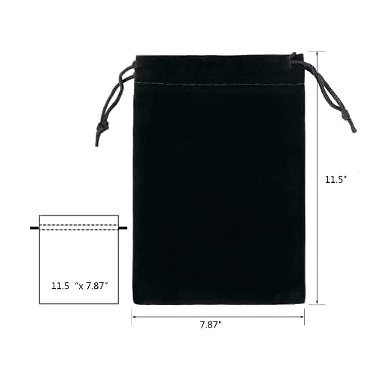 HORNO 5 Pack Black Velvet Travel Carry Headphones Pouch Bag with Drawstring