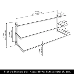 KES Bath Towel Bar 30 Inch 3-Tier Bathroom Towel Rack Wall Mount SUS304 Stainless Steel Brushed Finish, BTH202S75-2