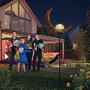 TAKE ME Moon Solar Lights Garden Outdoor Decor Waterproof Decorative Solar Stakes Lights for Patio Yard, Walkway,Lawn, Mother's Day Gifts