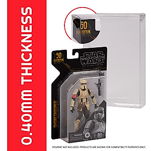 EVORETRO Action Figure Display Case for 6 in Star Wars Black Series Archive 50th Carded - 10 Pack - Clear 0.40 mm Thick PET Plastic Protective Box Case Storage - Keep Your Collection in Mint Condition