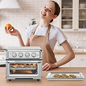 SettleDown Stainless Steel Baking Tray Pan Compatible with Cuisinart Toaster Oven Tray,Suitable for Cuisinart Air Fryer TOA-060 and TOA-065 (For TOA-60/65), Silver