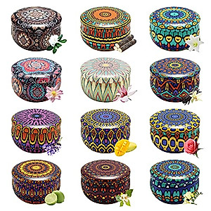 12 Pack Scented Candles Gift Set for Women, 2.5oz Natural Soy Wax Portable Travel Tins Candle with Essential Oils, for Home Decoration, Yoga,Meditation,Relax,Decompression,Valentine`s Day Gifts for …
