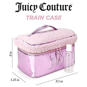 Juicy Couture Women's Cosmetics Bag - Travel Makeup and Toiletries Train Case Organizer, Pink