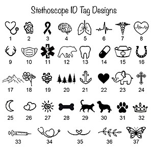 Stethoscope Name Tag Personalized Nurse Gifts Engraved Name Text ID Charm for Nurse Doctor Medical Students