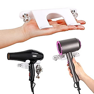 Hair Dryer Holder Wall Mounted, Acrylic Blow Dryer Holder Rack for Dyson Supersonic Hair Dryer (White)