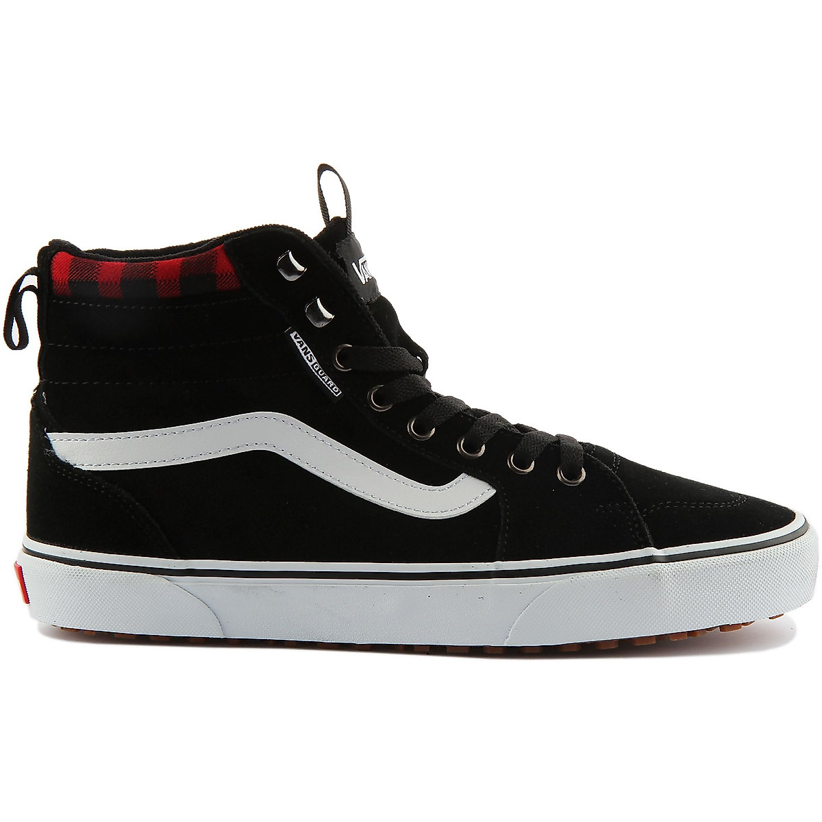 Vans Men's Hi-Top Trainers Sneaker, Suede Black Red Plaid, 10.5