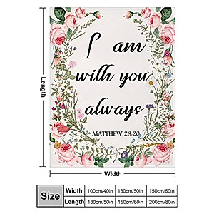 Bible Verse Scripture Blanket with Inspirational Thoughts and Prayers- Religious Christian Catholic Gifts Sunflower Rose Poetry Print Throw Blankets Gifts for Women Men 60"X50"