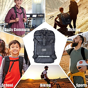 Goldfire Waterproof Tactical Backpack for Men Women, 20L Expandable Helmet Holder/Cycling Backpack/Hiking Helmetcatch Bag/Backpack with USB Port Military Molle Systerm (20L)