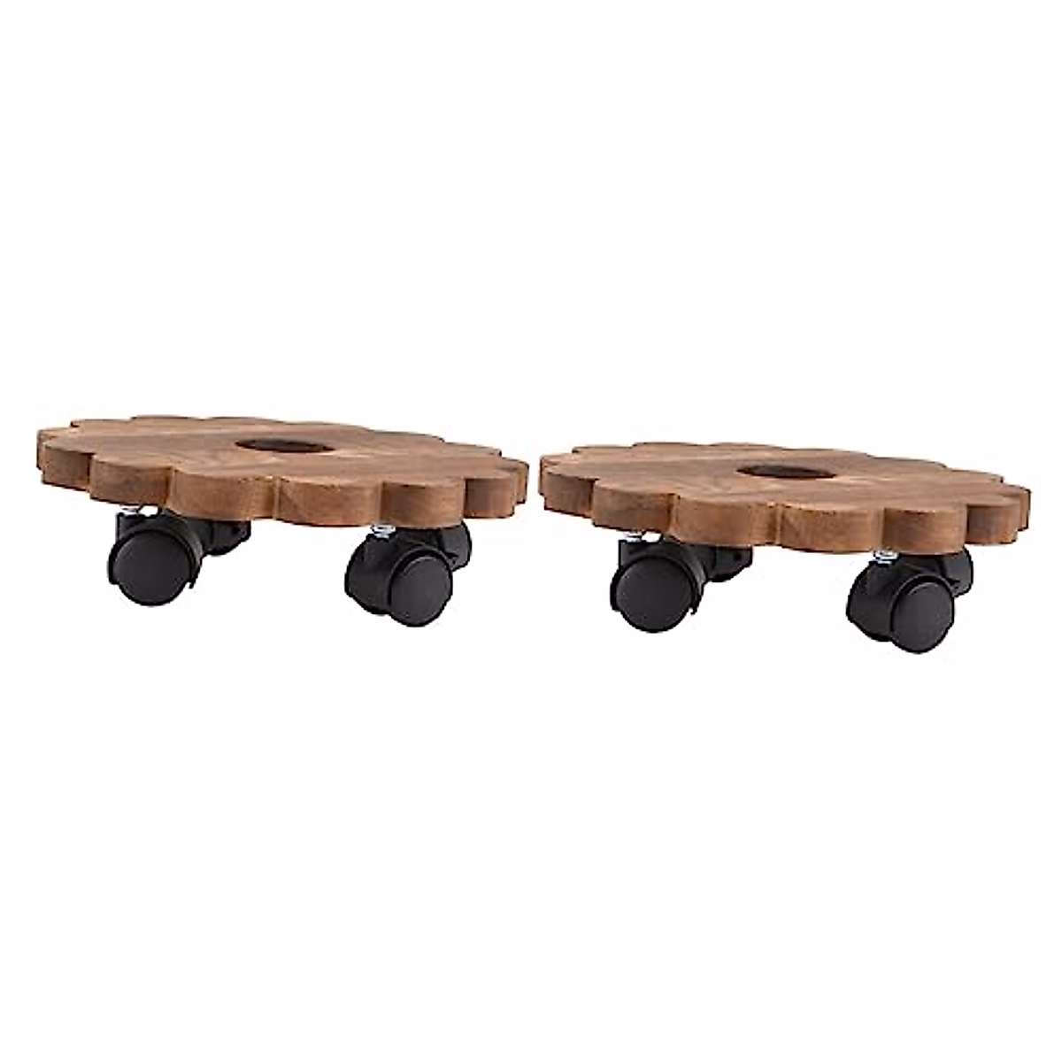 YARNOW 2 Pcs Solid Wood Planter Tray Wood Serving Tray Outdoor Plant Pots Flower Pot Holders for Outside Plant Caddy on Wheel Flowerpot Flower Pots Base Tray Bonsai Holder Planter Pallet