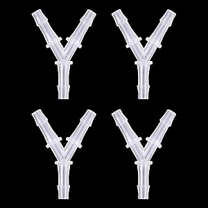 Cobee Aquarium Air Pump Connectors, 4 Pieces Y Shape Airline Tubing Connector Anti-Shedding Fish Tank Air Pump Connector Plastic Air Tube Adapters for 3/16 in Air Line