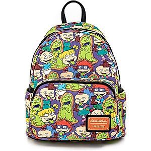 Loungefly Rugrats All Over Print Womens Double Strap Shoulder Bag Purse